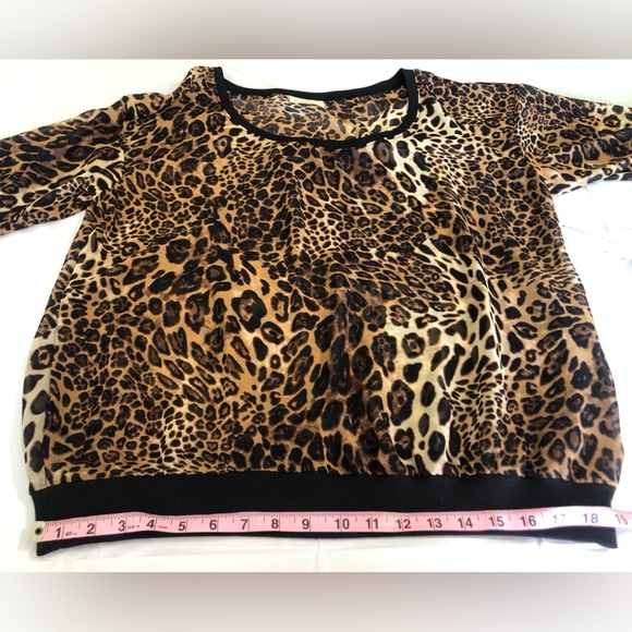 Bobbie Brooks | Tops | Bobbie Brooks Pluse Size Leopard Print Top Sheer ...